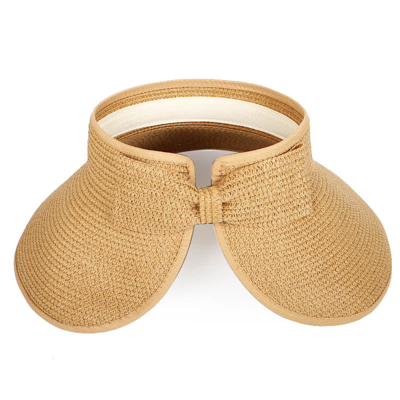 Tan Straw Foldable Bow Visor Hat – Red Sprite Hats